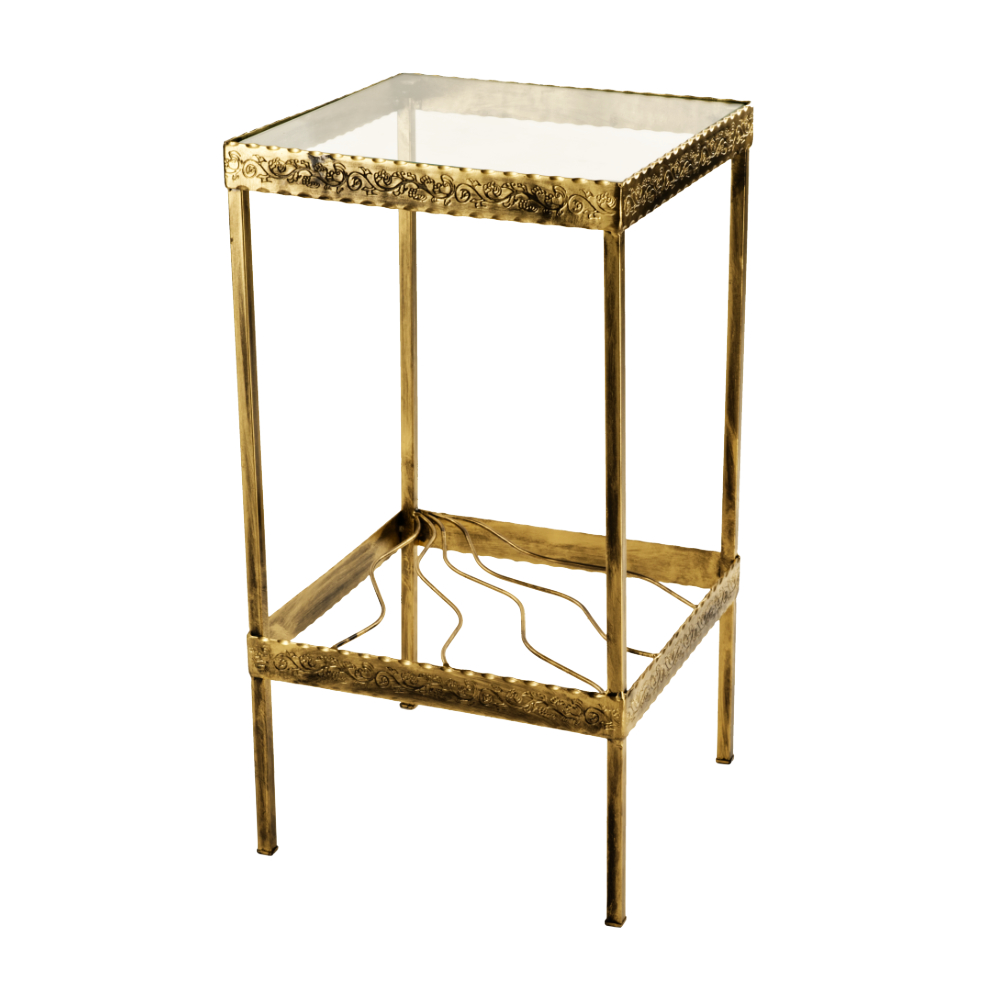 Masuta patrata fier forjat cu imprimeu, Das - ArttaHome