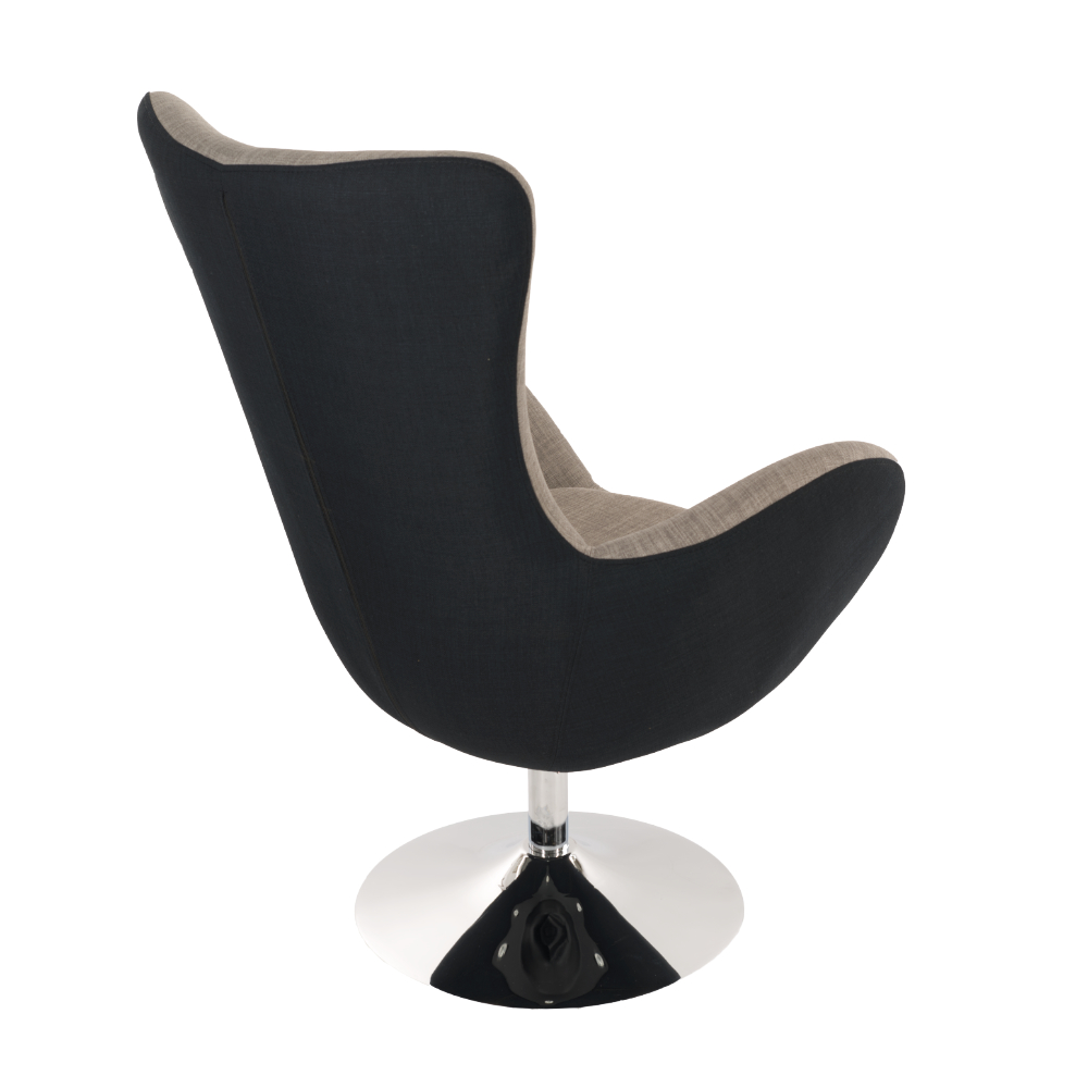 Scaun masiv pt birou, cu picior din inox, stofa gri de cea mai buna ...